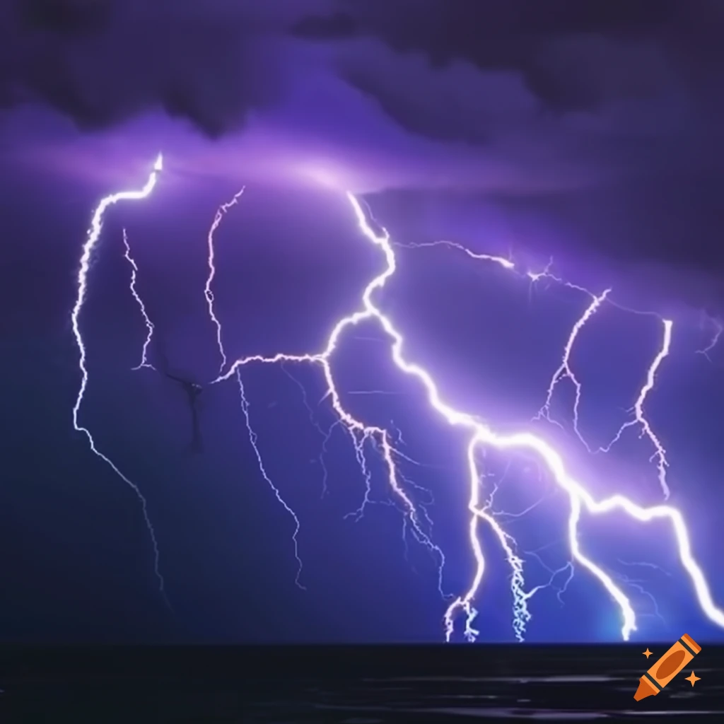 Intense lightning storm on Craiyon