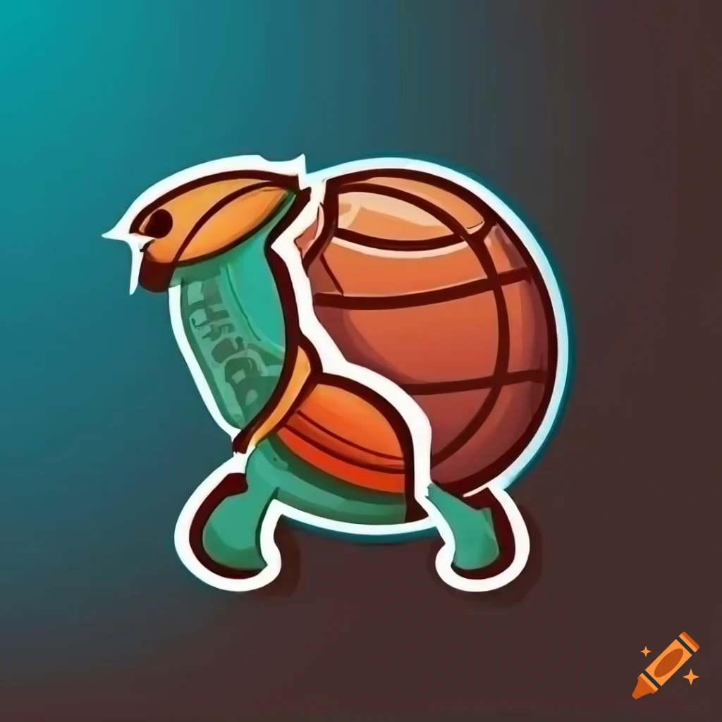 Basketball team logo featuring a turtle on Craiyon