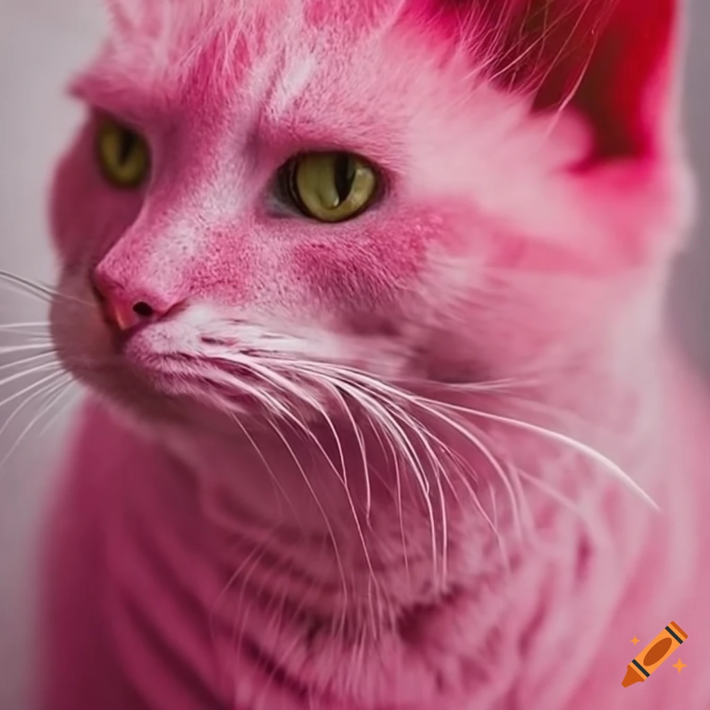 Pink cat on Craiyon