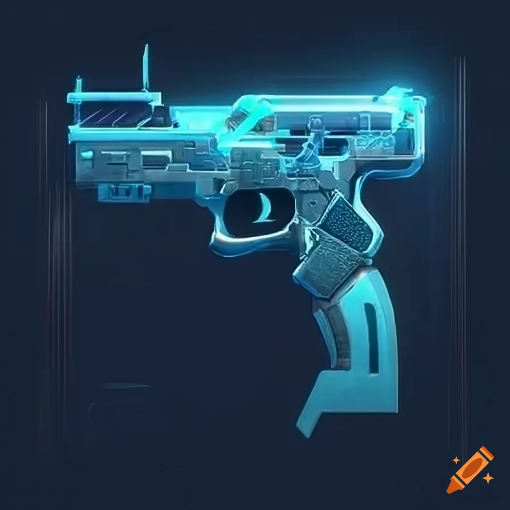 Futuristic image with weapons, pistol, cybernetics, and technology on ...