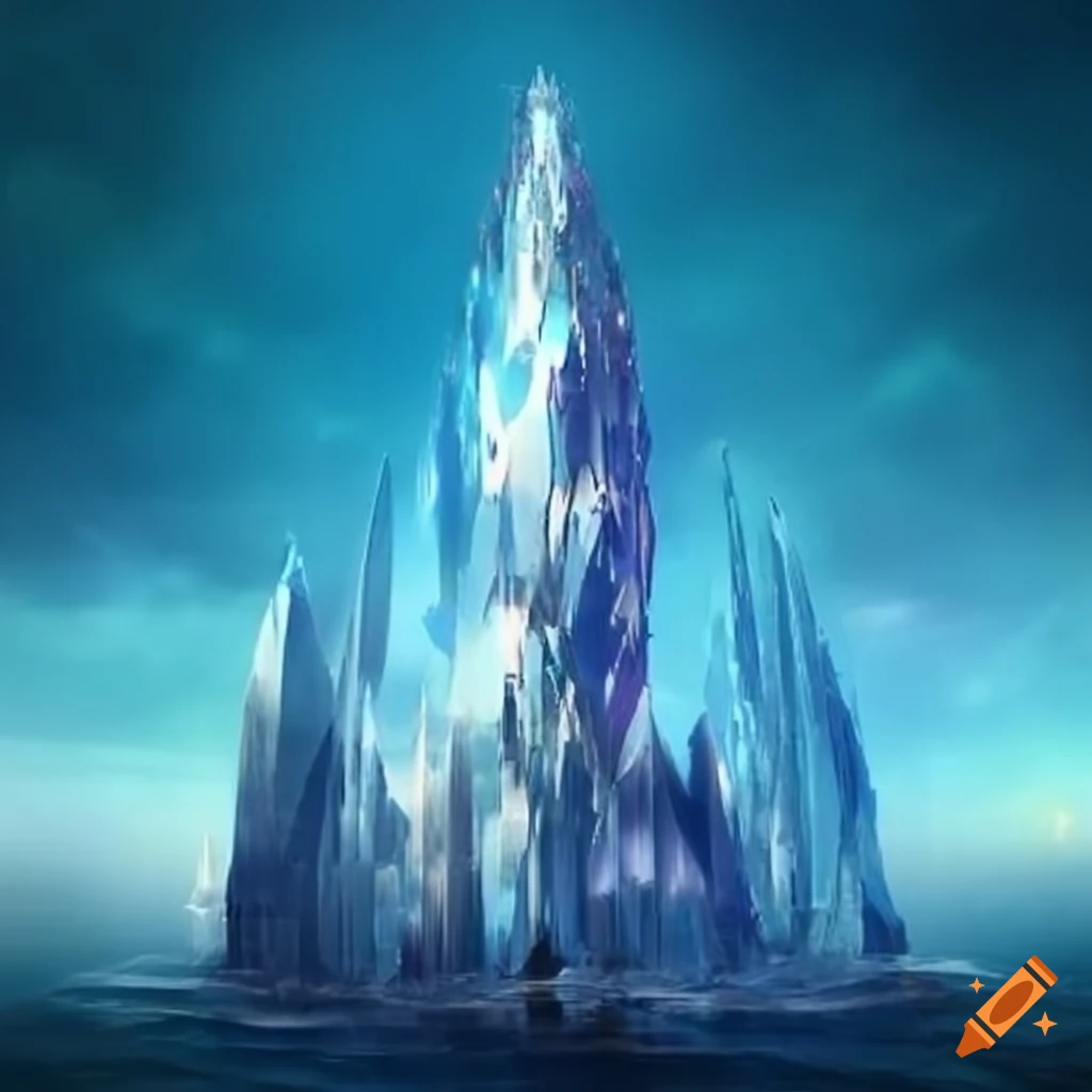 Crystal fantasy skyscraper on Craiyon