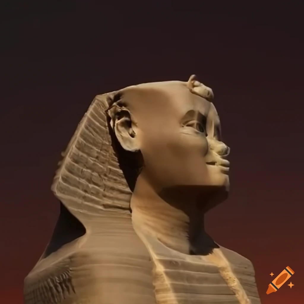 Sphinx with large wings seen from above on Craiyon