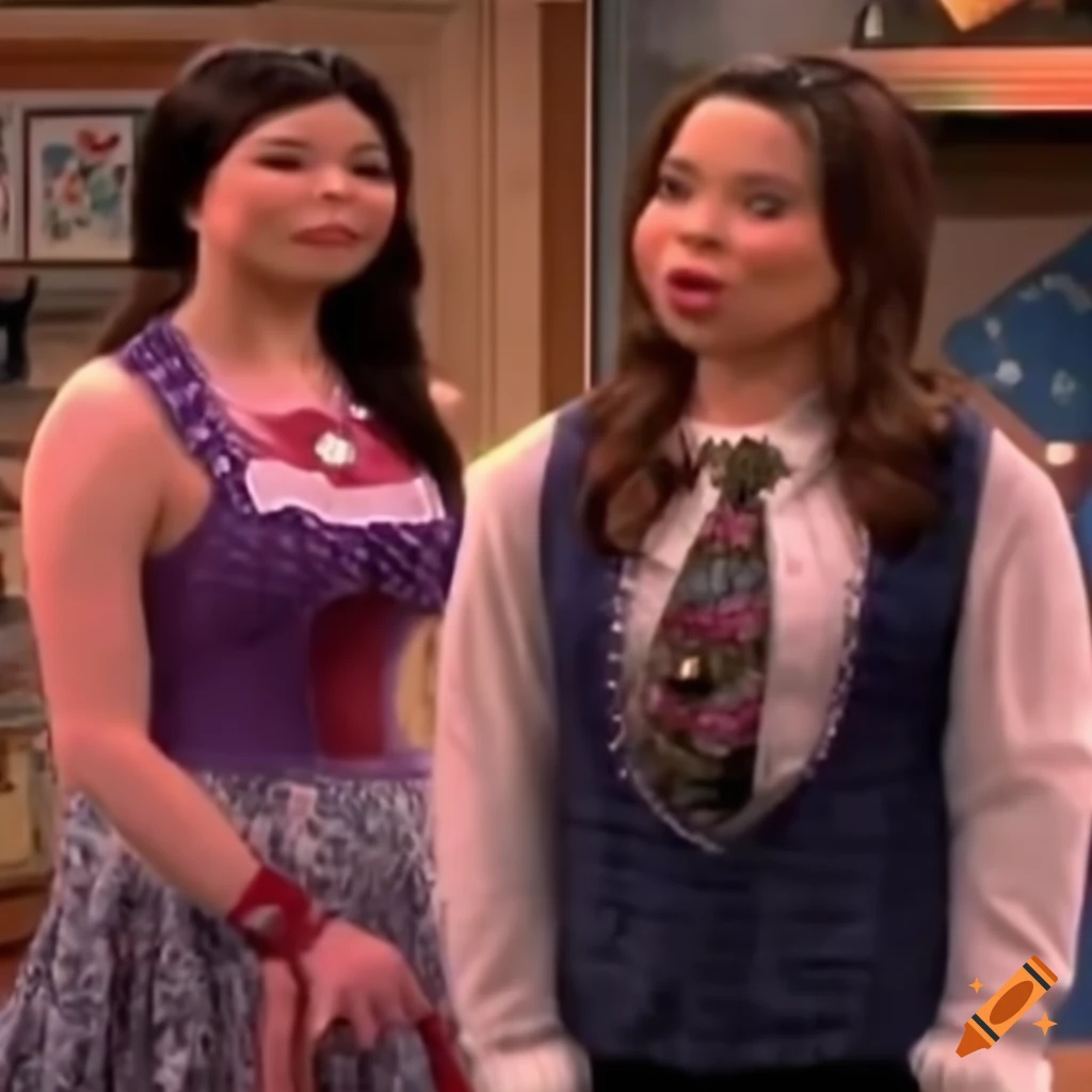 Victorian style women friends in icarly scene on Craiyon