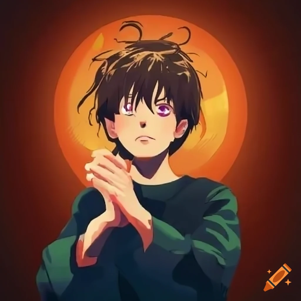 Confused anime man offering a present on Craiyon