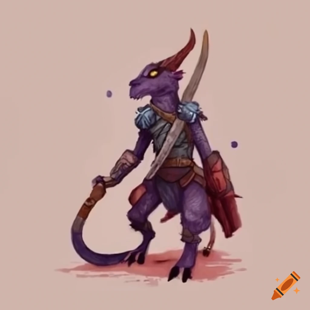 Dnd fantasy character kobold with silver scales on Craiyon