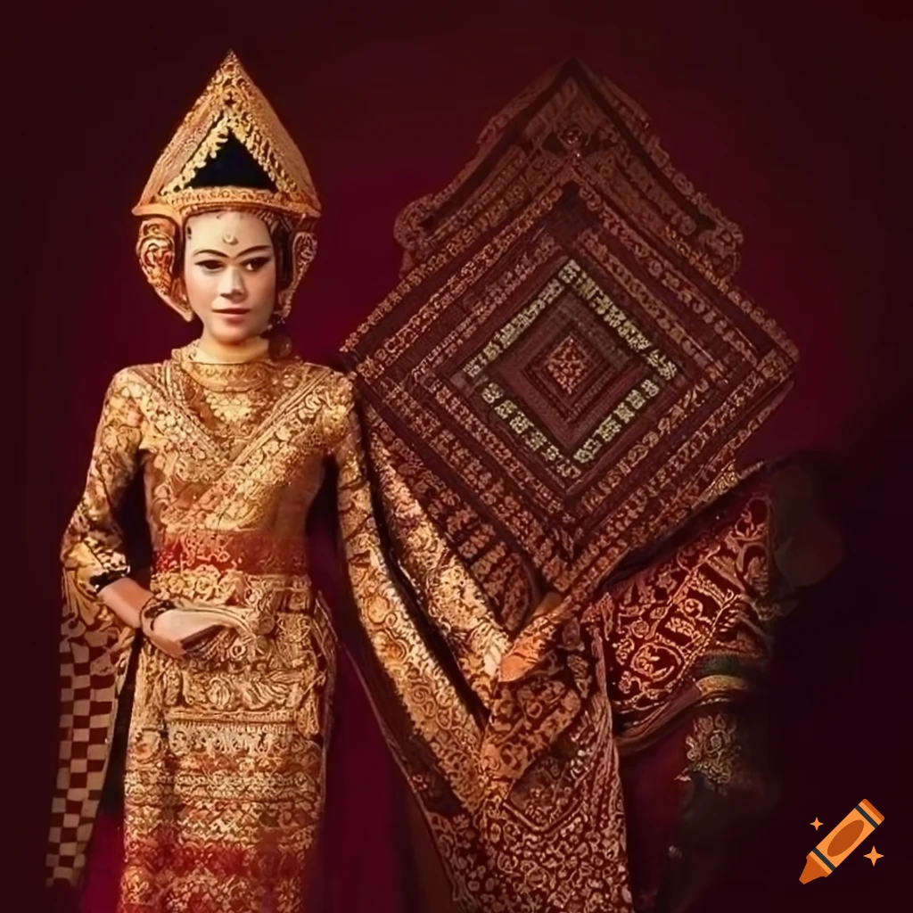 Malay traditional attire with songket on Craiyon