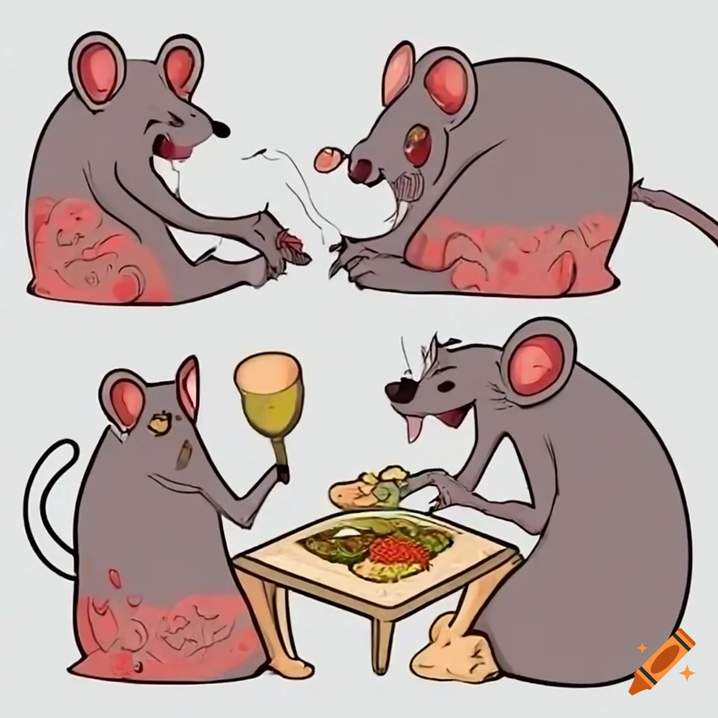 Mice eating meals with sassy attitude on Craiyon