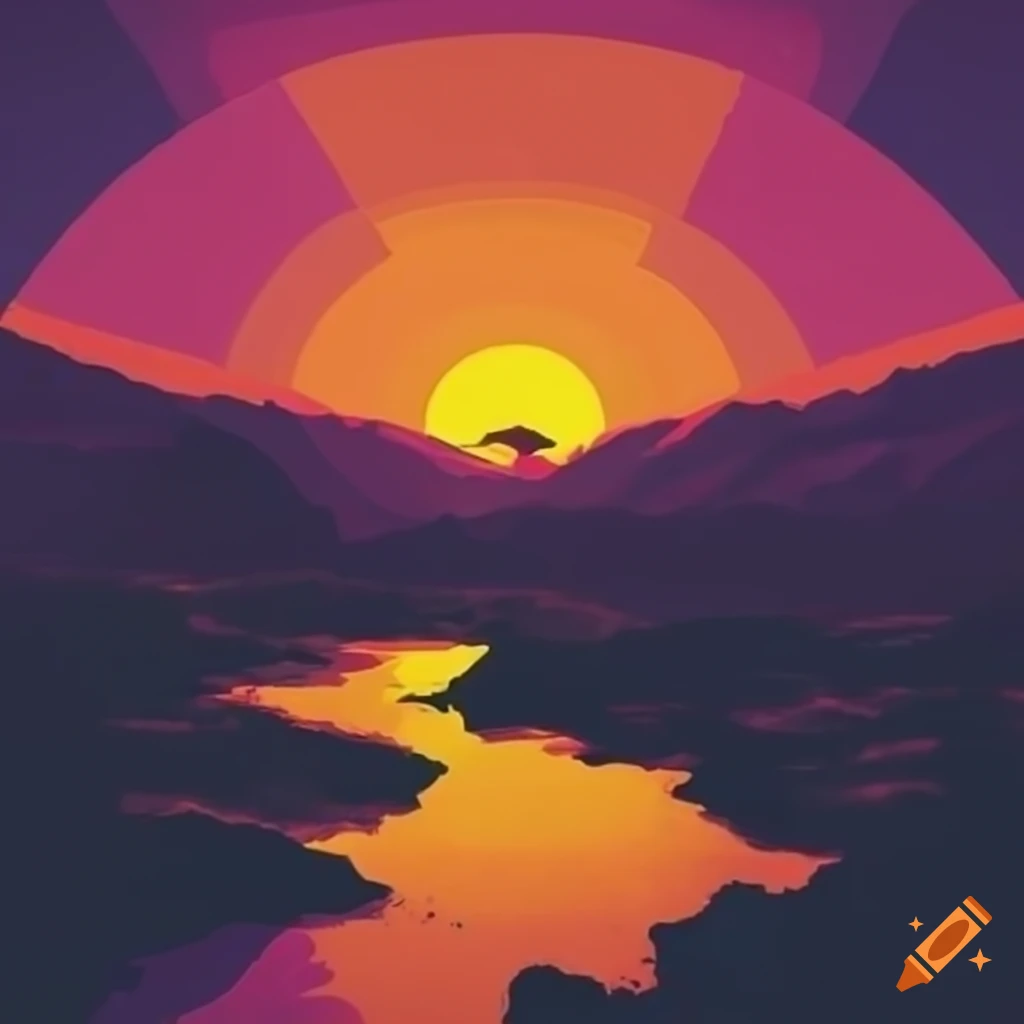 Sun-kissed 80s landscape on Craiyon