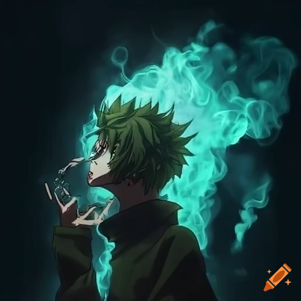Anime character smoking on Craiyon
