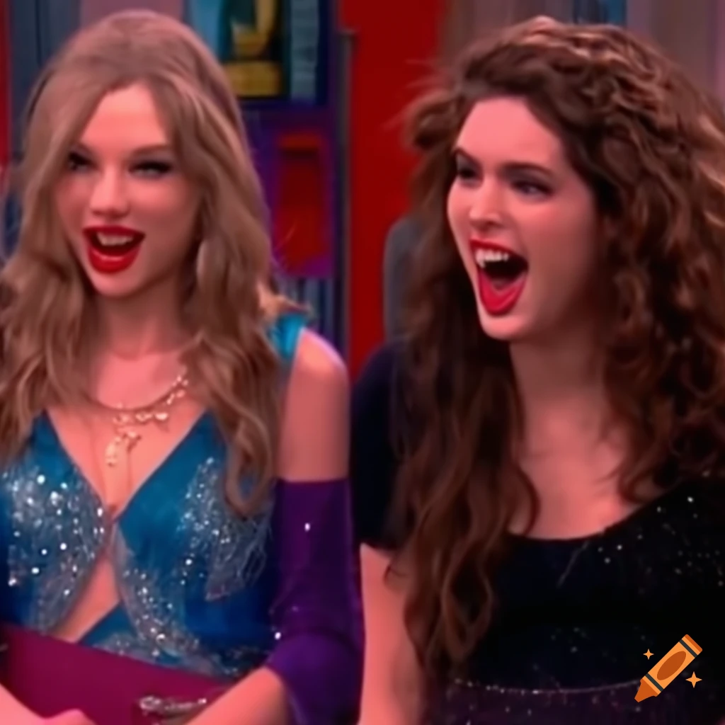 Two friends in sparkle style in a Victorious screenshot on Craiyon