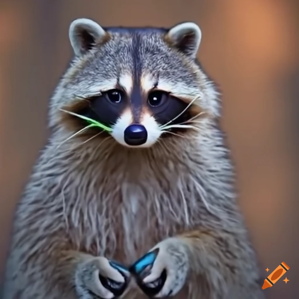 Video gamer racoon with a controller on Craiyon