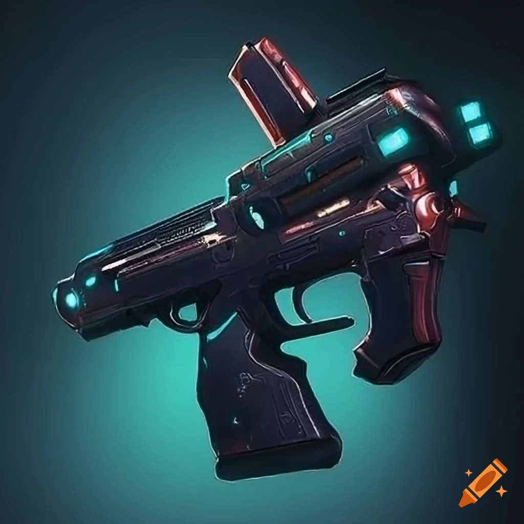 Futuristic cybernetic pistol and technology concept on Craiyon