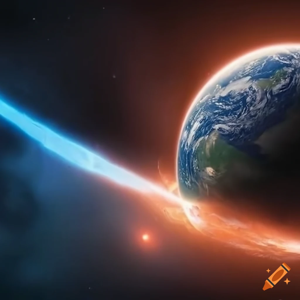 Hypersonic missile against earth's vibrant atmosphere on Craiyon