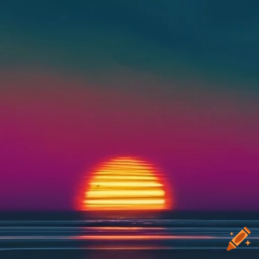 80s sunset grid on Craiyon