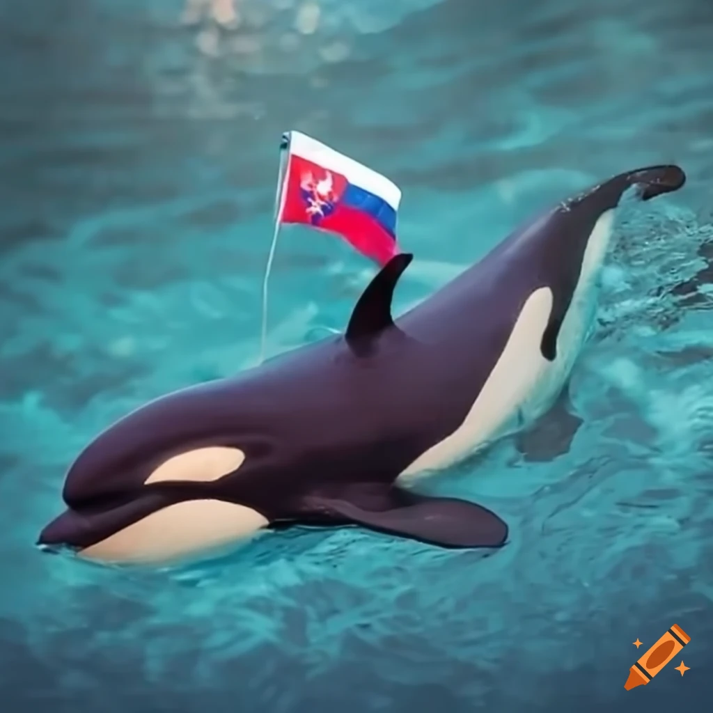 Orca holding slovakia flag on Craiyon