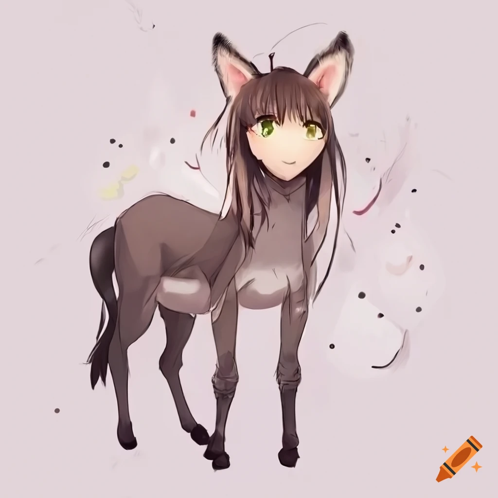 Anime character with donkey features on Craiyon