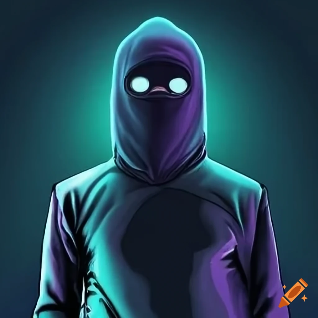 Masked man representing the world of cryptocurrency on Craiyon