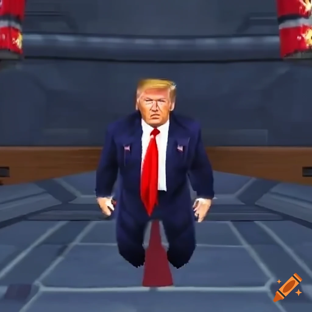 Donald trump doing a high kick with n64 graphics on Craiyon