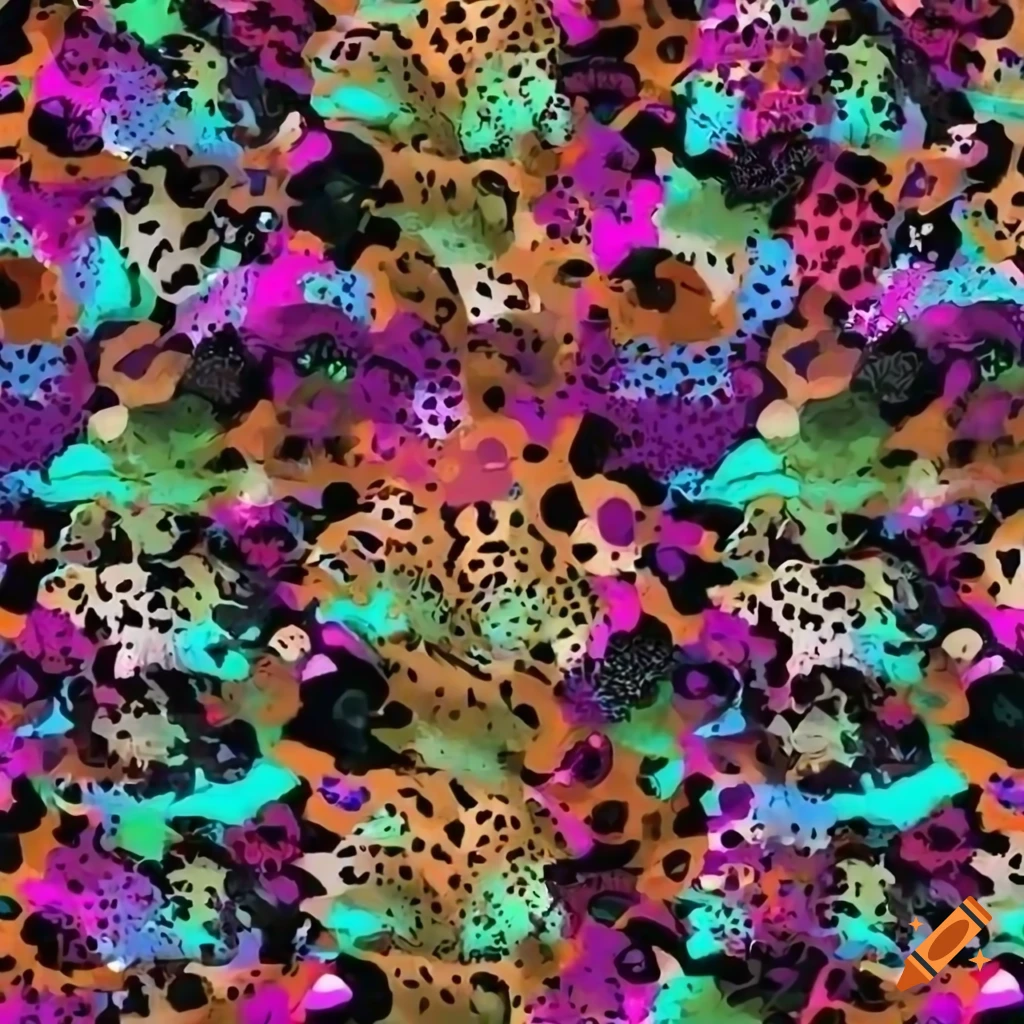 Colorful leopard pattern design on Craiyon
