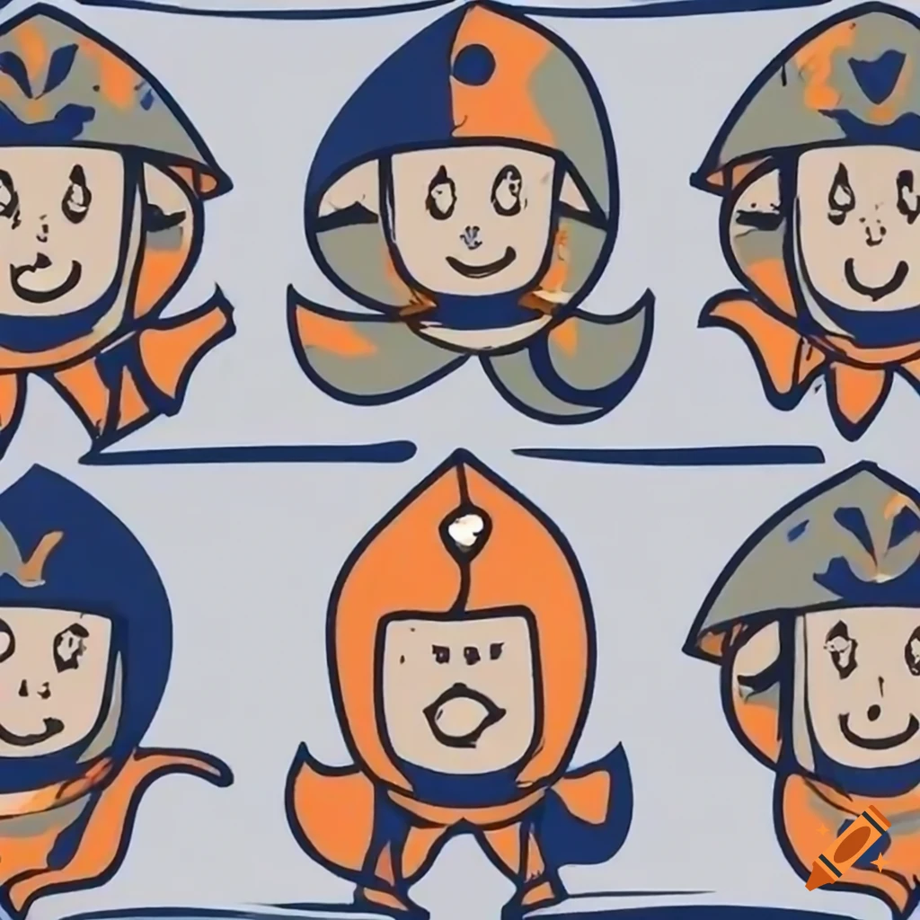Group of scouts with navy blue and orange scarves disguised as knights ...