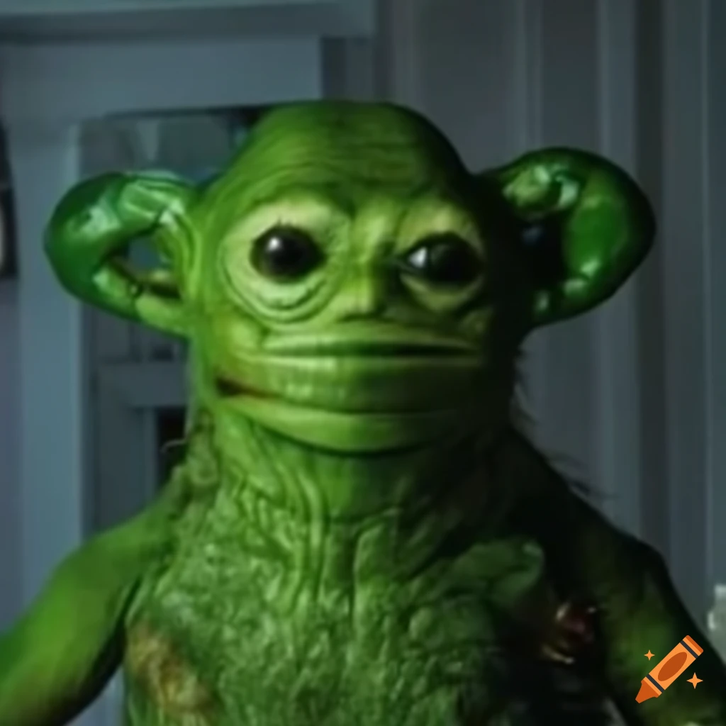Green creature character from a 2000s tv sitcom on Craiyon