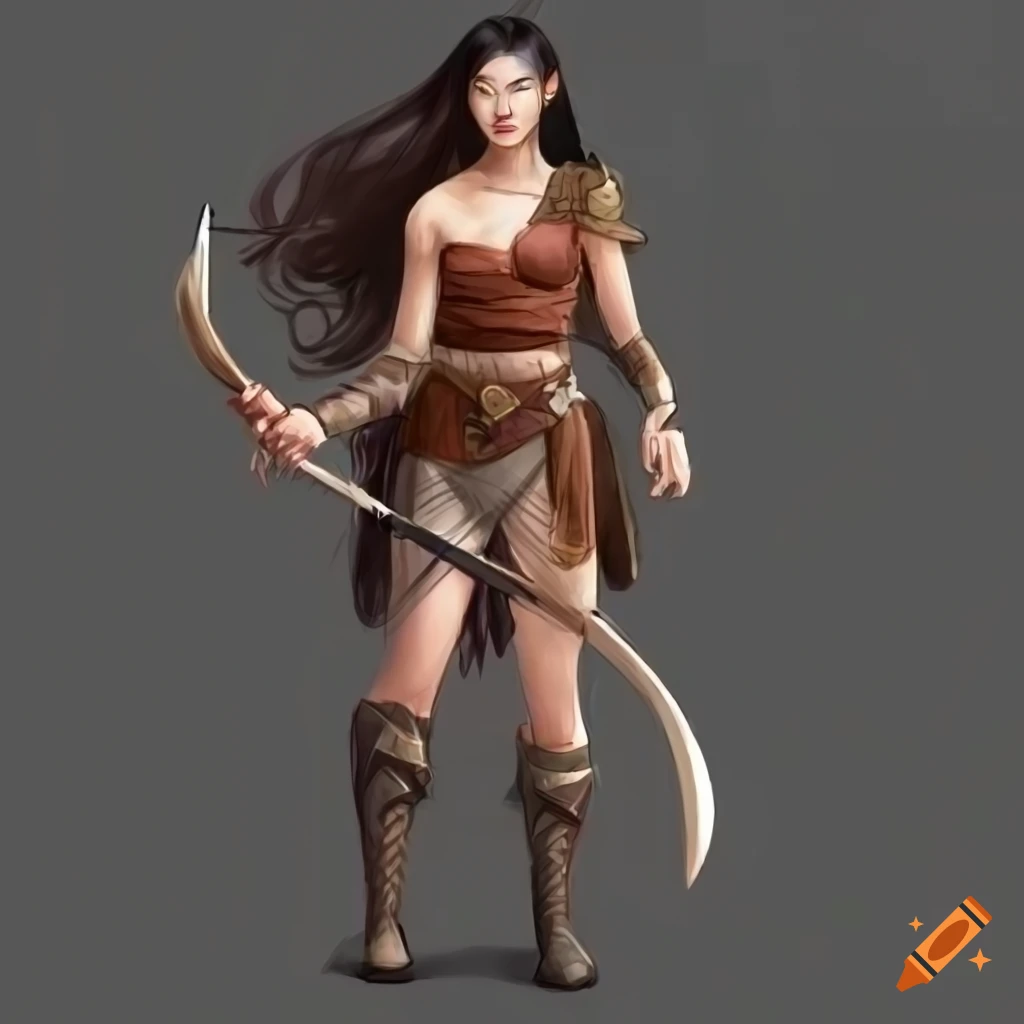 Young woman with copper skin and dark hair dressed as a DND elf ...