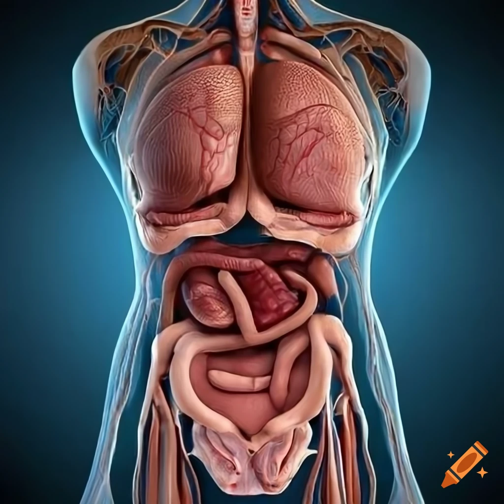 Anatomy diagram of alien species' internal organs on Craiyon