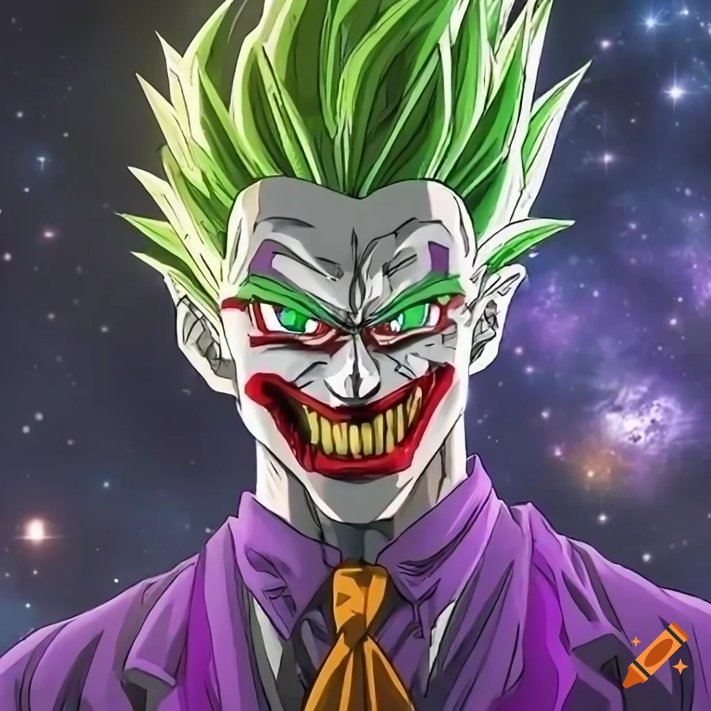 Super Saiyan Joker with space background on Craiyon