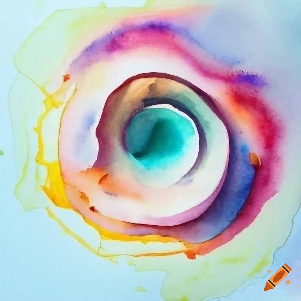 Watercolor painting of 3d shapes on Craiyon