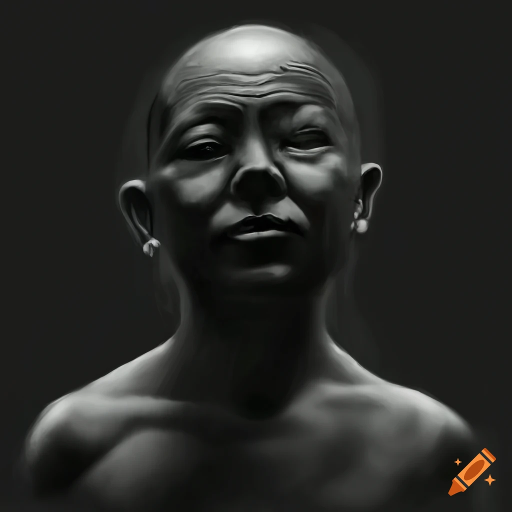 Buddhist monk in a black robe on Craiyon