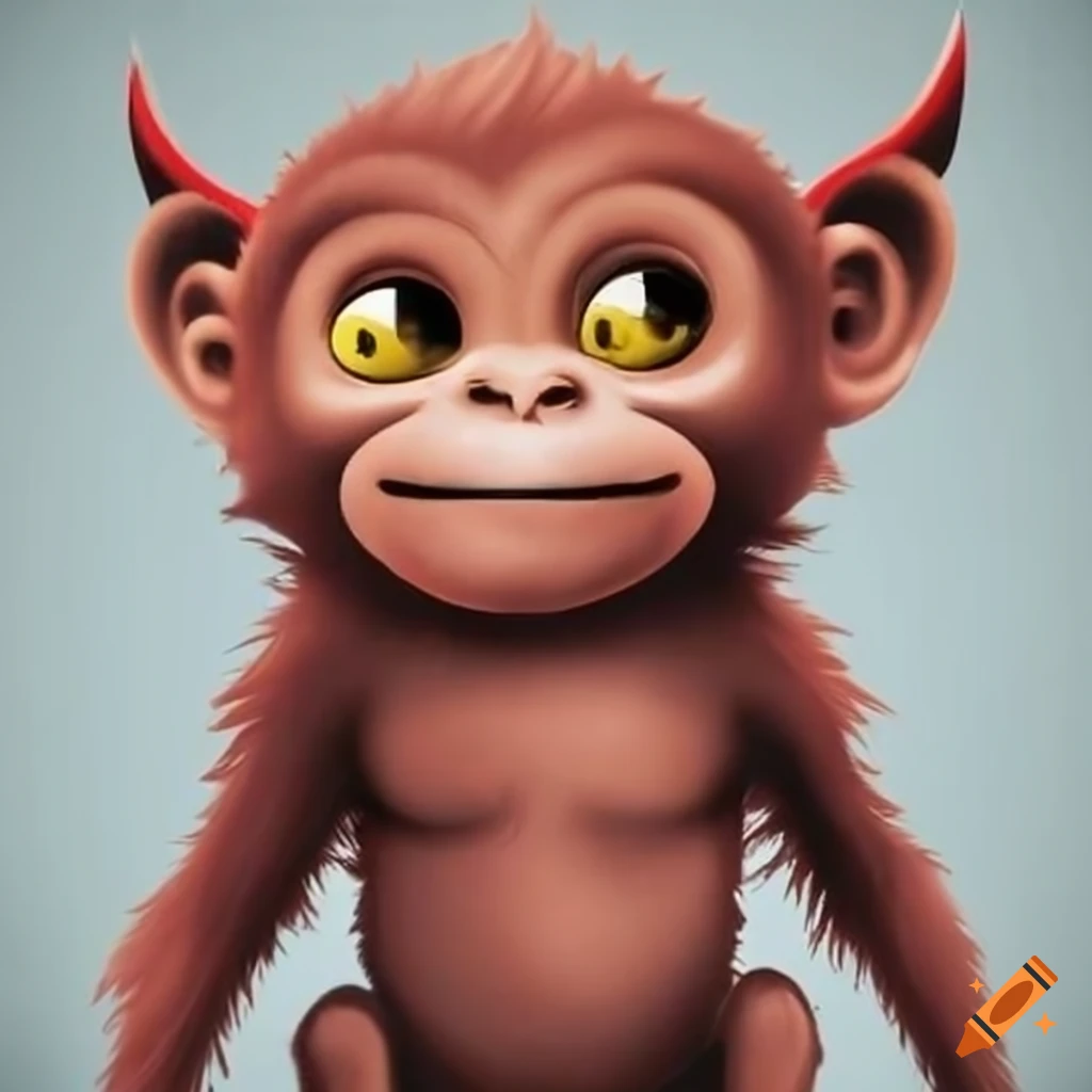 Little monkey dressed as a devil on Craiyon