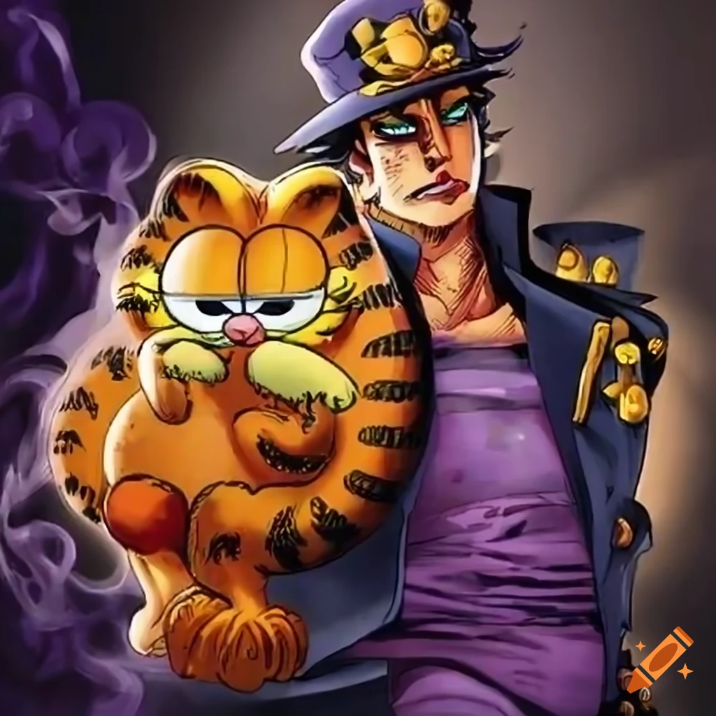 Jotaro with garfield on Craiyon