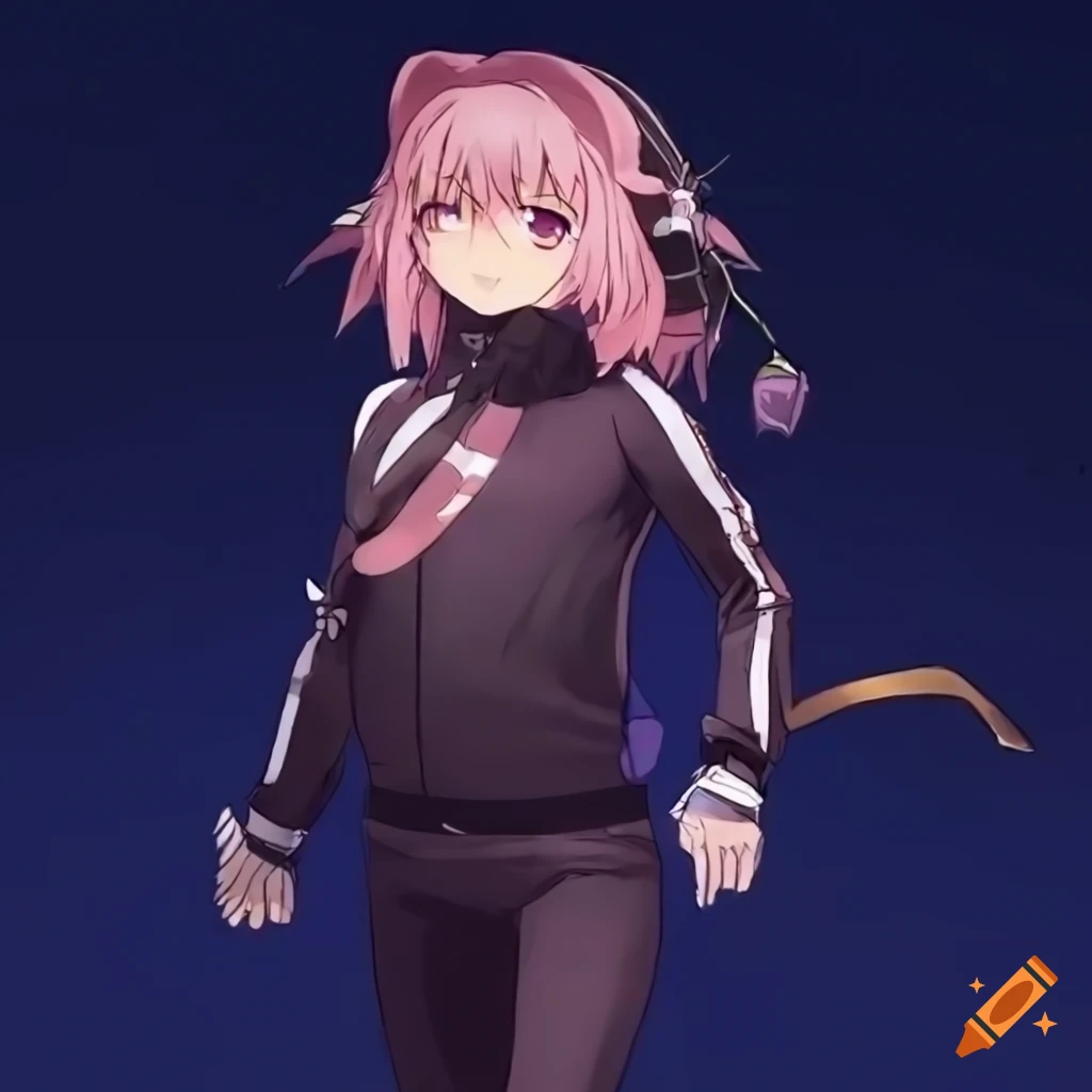 Astolfo in a tracksuit running on Craiyon