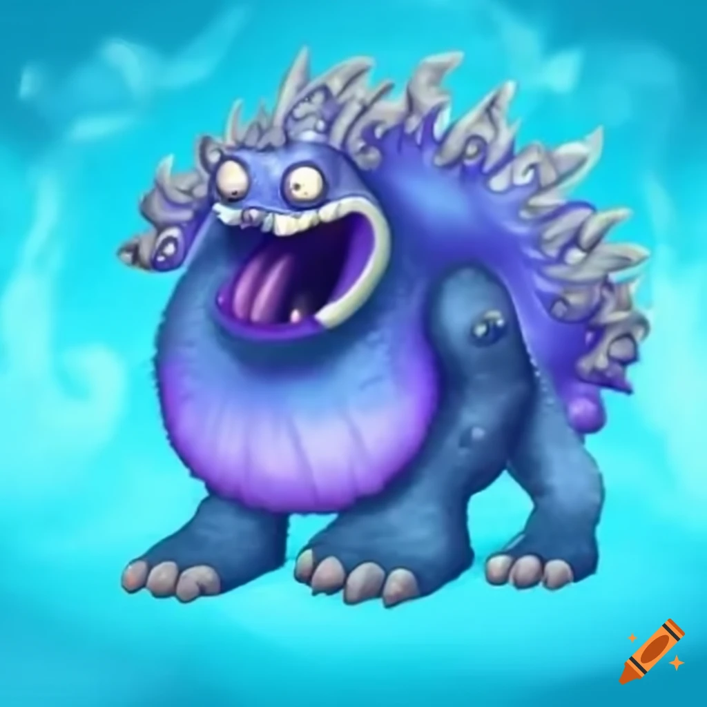Cold water monster with unique features from My Singing Monsters game on Craiyon