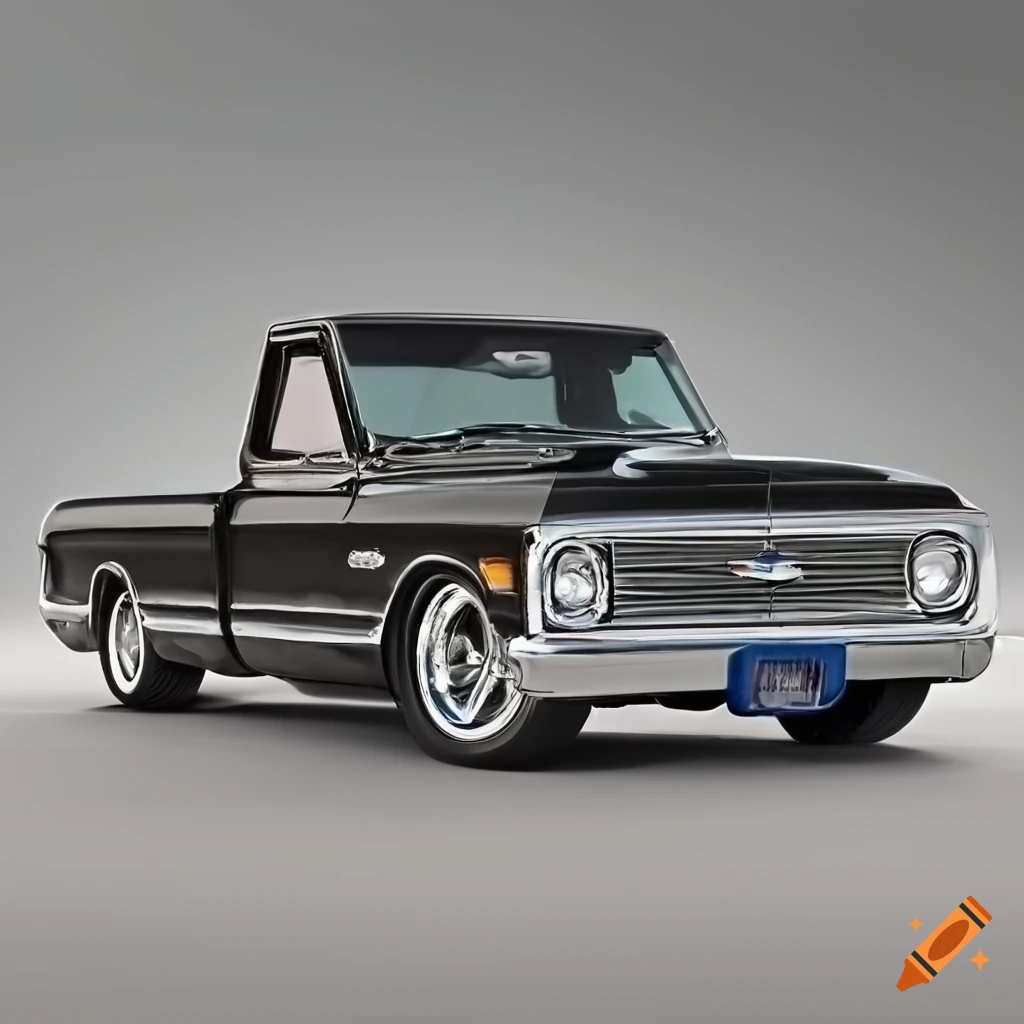 Classic 1972 Chevy C10 pickup truck with vibrant colors and polished ...