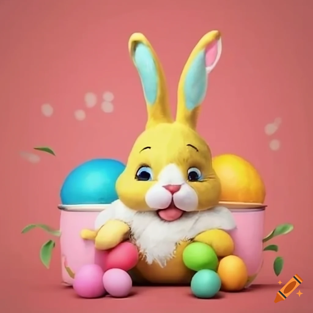 Easter bunny giving vacation time to coworkers on Craiyon