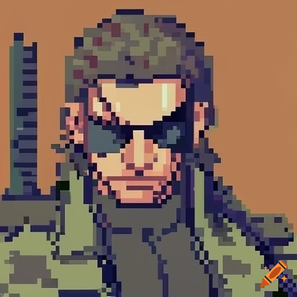 Retro pixel art inspired by metal gear solid video game on Craiyon