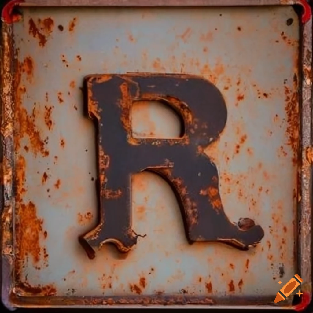 Metal sign with rusted r's forming an intricate design on Craiyon