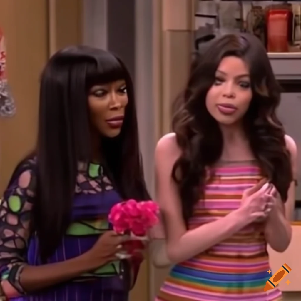 Naomi campbell sisters in icarly screenshot on Craiyon