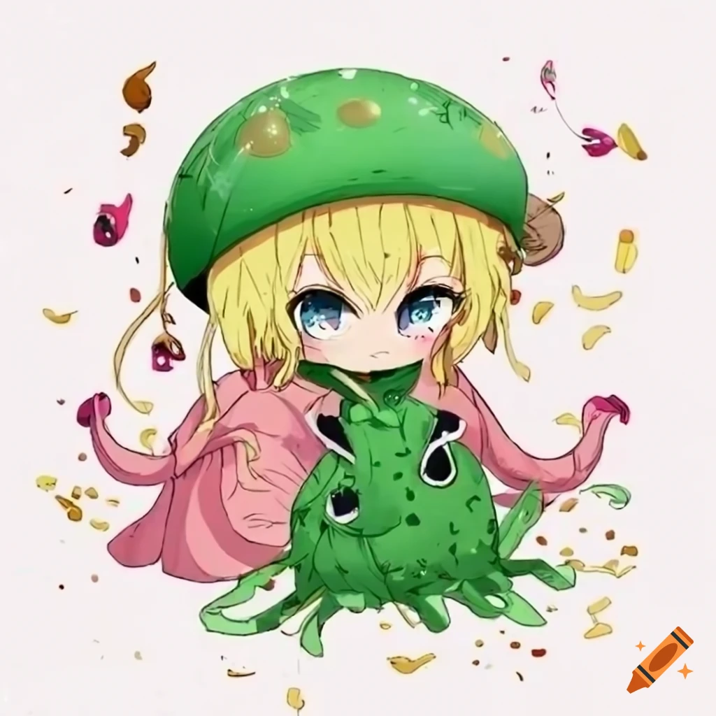 Cute spaghetti weevil manga illustration on Craiyon