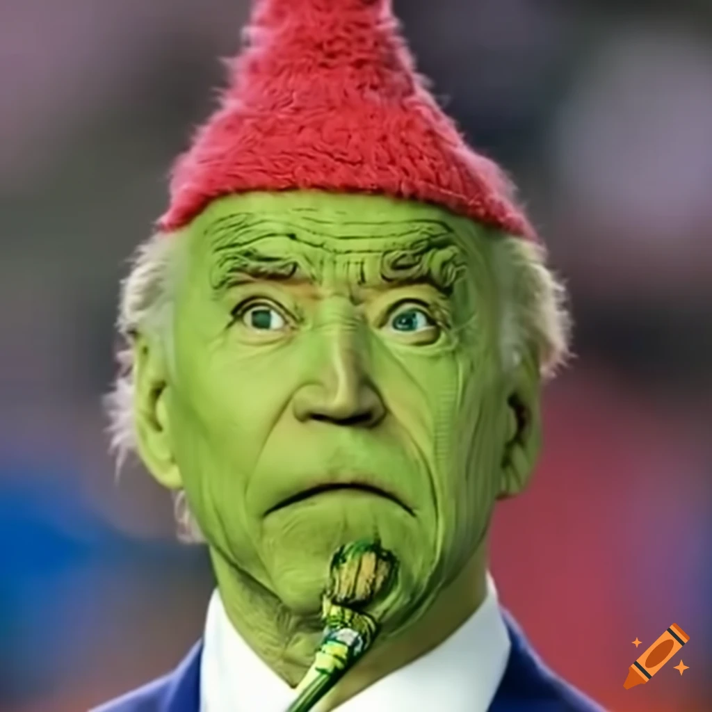 Joe biden grinch baseball bat thanos on Craiyon