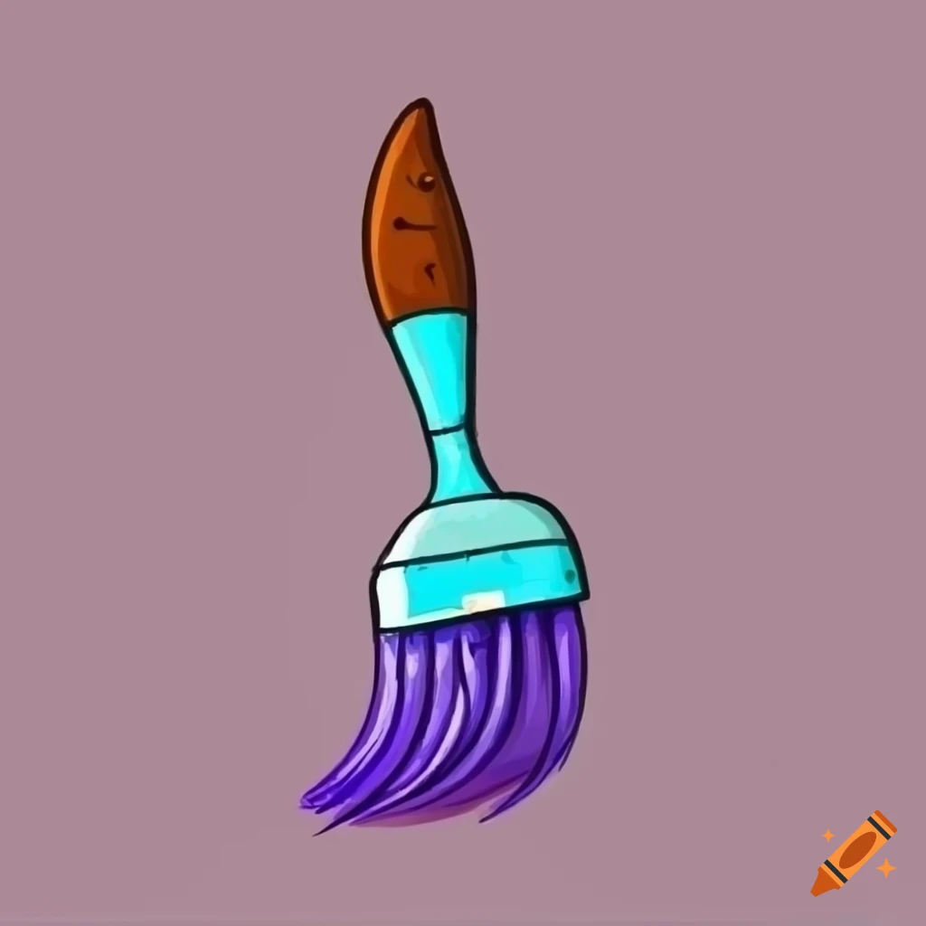 Simple cartoon drawing of a paintbrush on Craiyon