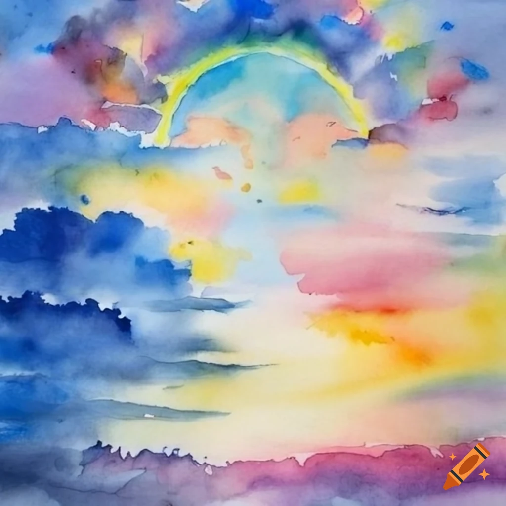 Watercolor painting of heaven on Craiyon