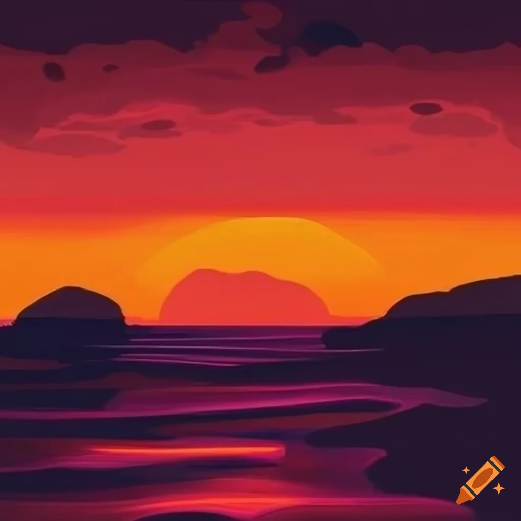 California sunset abstract on Craiyon