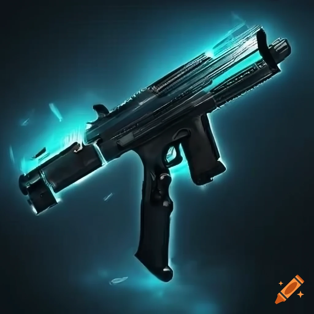 Futuristic cybernetic pistol weapon concept on Craiyon