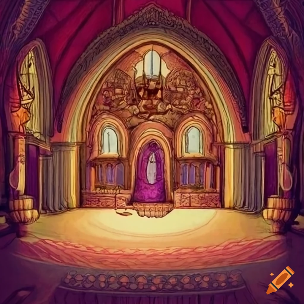 Castle room graphic drawing on Craiyon