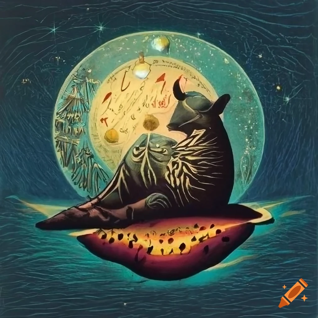 Stone lithograph of a Celestial Observatory with Astral Maps and ...