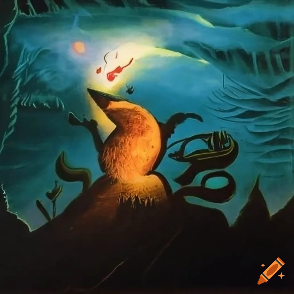 Stone lithograph featuring stormy sky with islamic calligraphy and ...