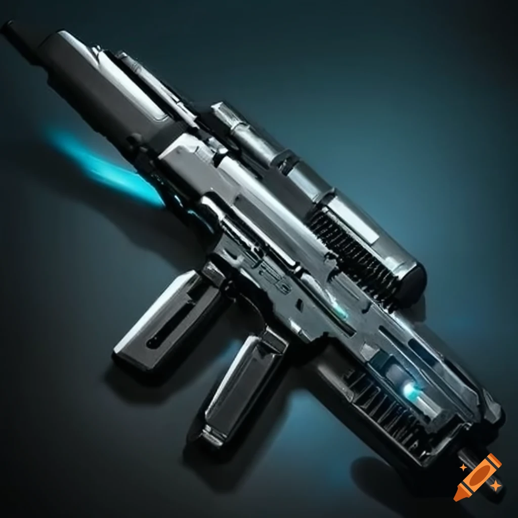 Futuristic energy rifle on Craiyon