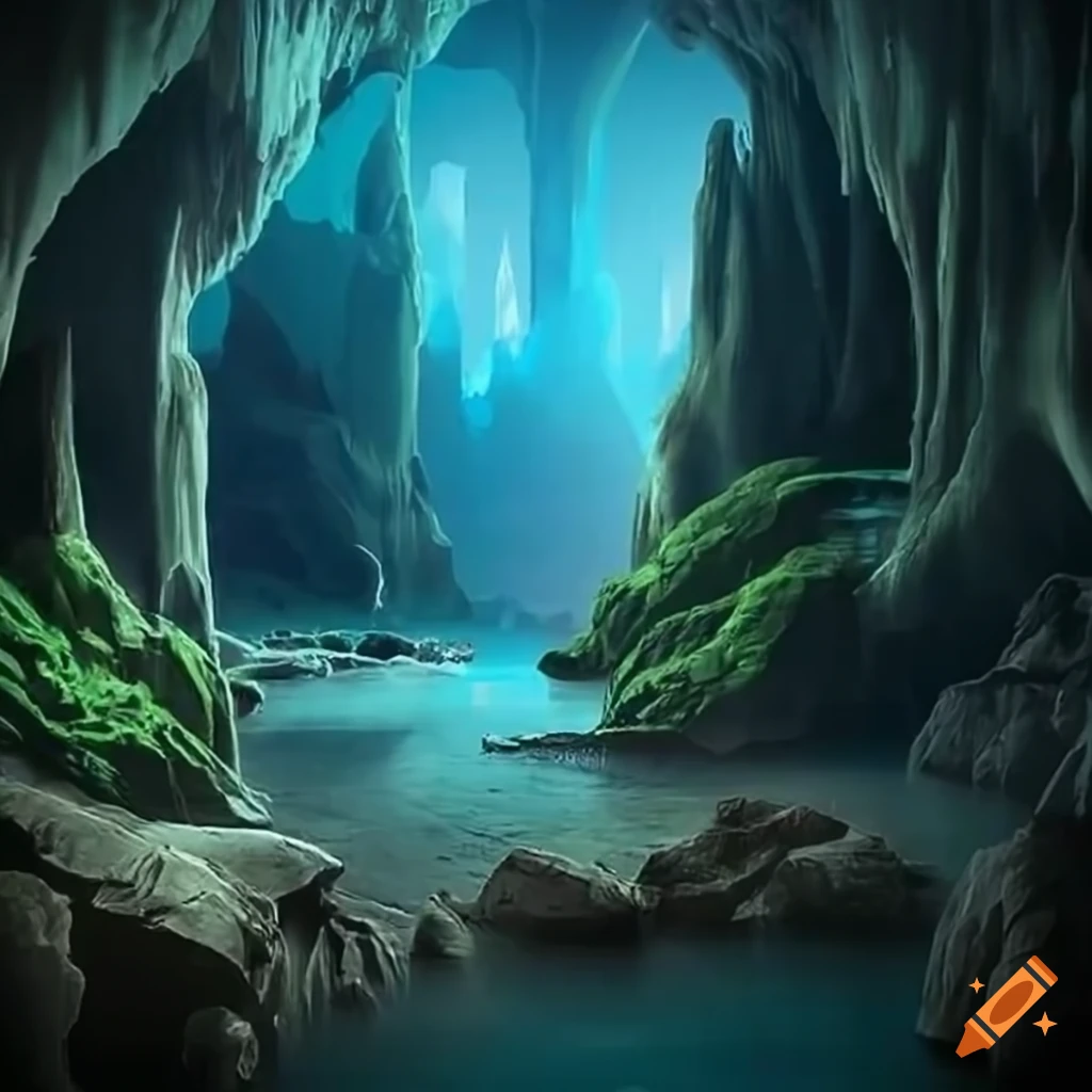 Enchanted cave entrance on Craiyon